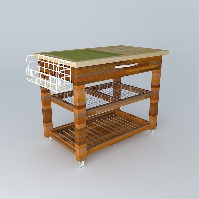 Mobile kitchen bench free 3D model | CGTrader