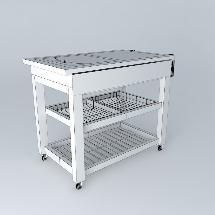 Mobile kitchen bench free 3D model | CGTrader