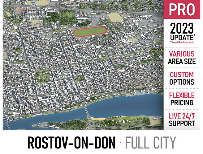 3D model Rostov-on-Don VR / AR / low-poly | CGTrader