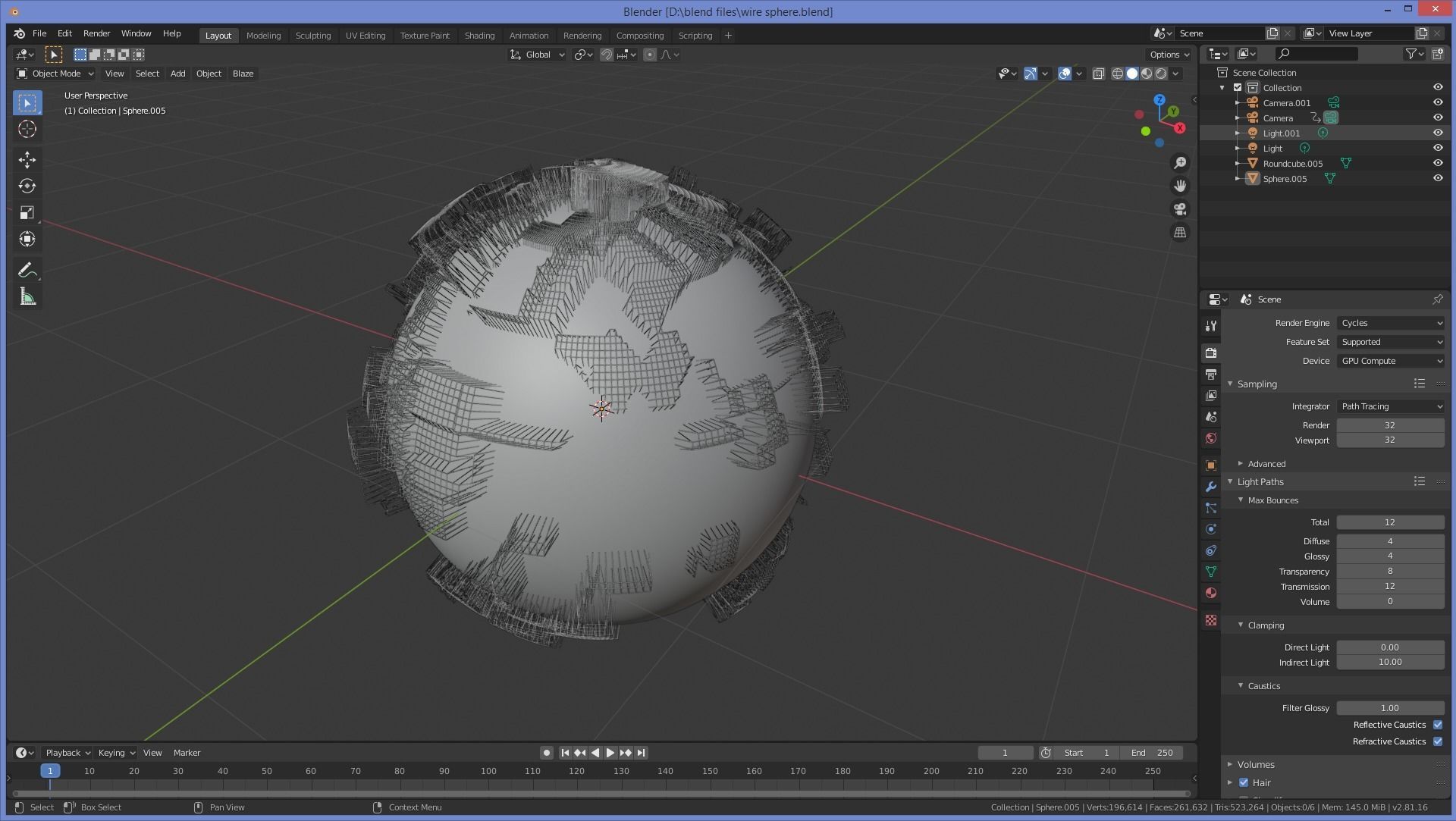 wire sphere 3D model | CGTrader