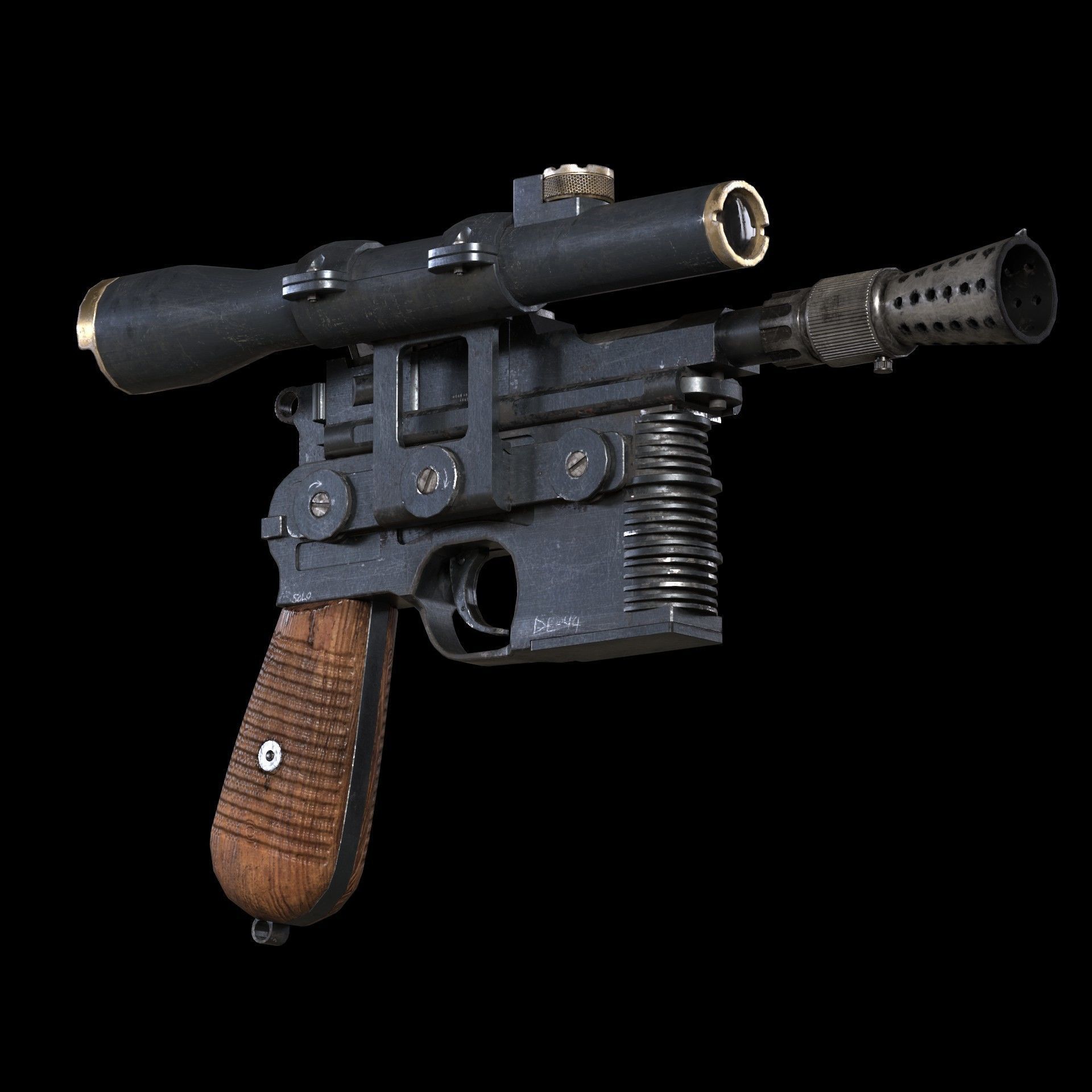3D model DL-44 Star Wars Blaster VR / AR / low-poly | CGTrader