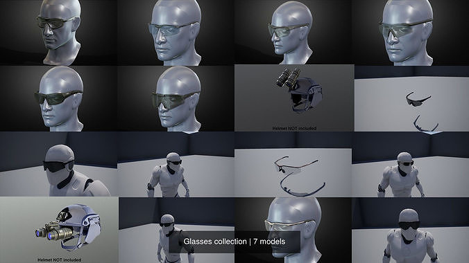 Glasses collection VR / AR / low-poly | CGTrader