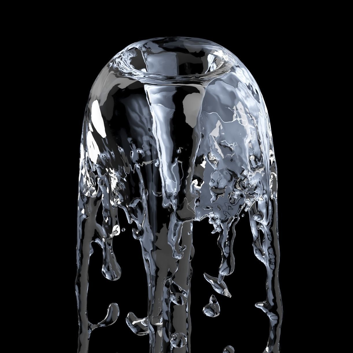 Animated splashing fountain water simulation 3D model animated | CGTrader