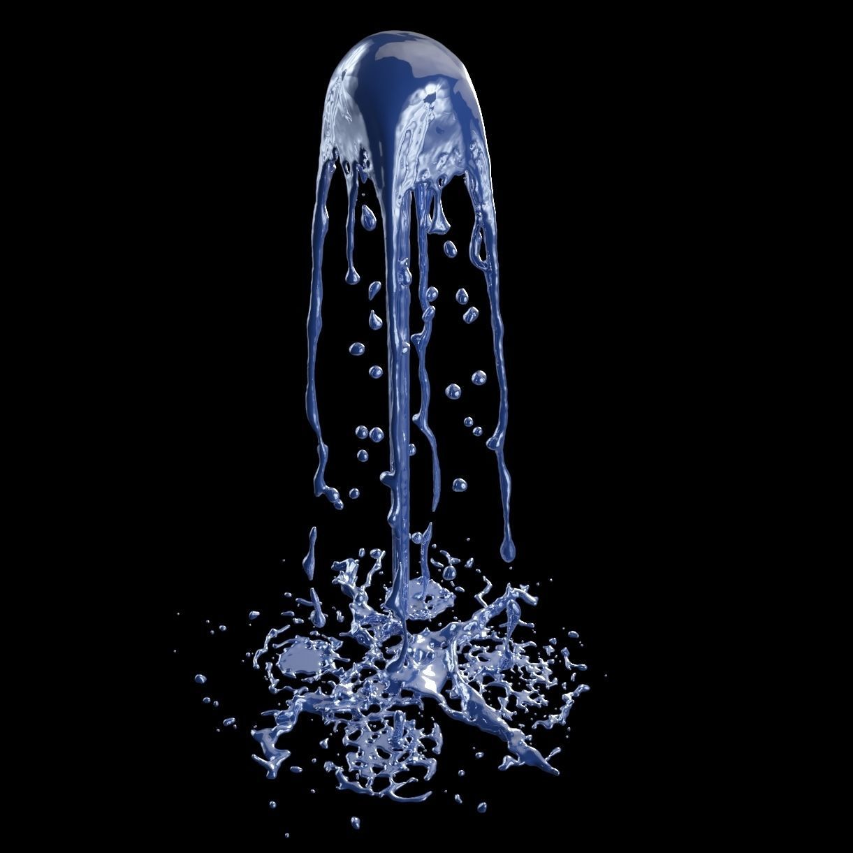 Animated splashing fountain water simulation 3D model animated | CGTrader