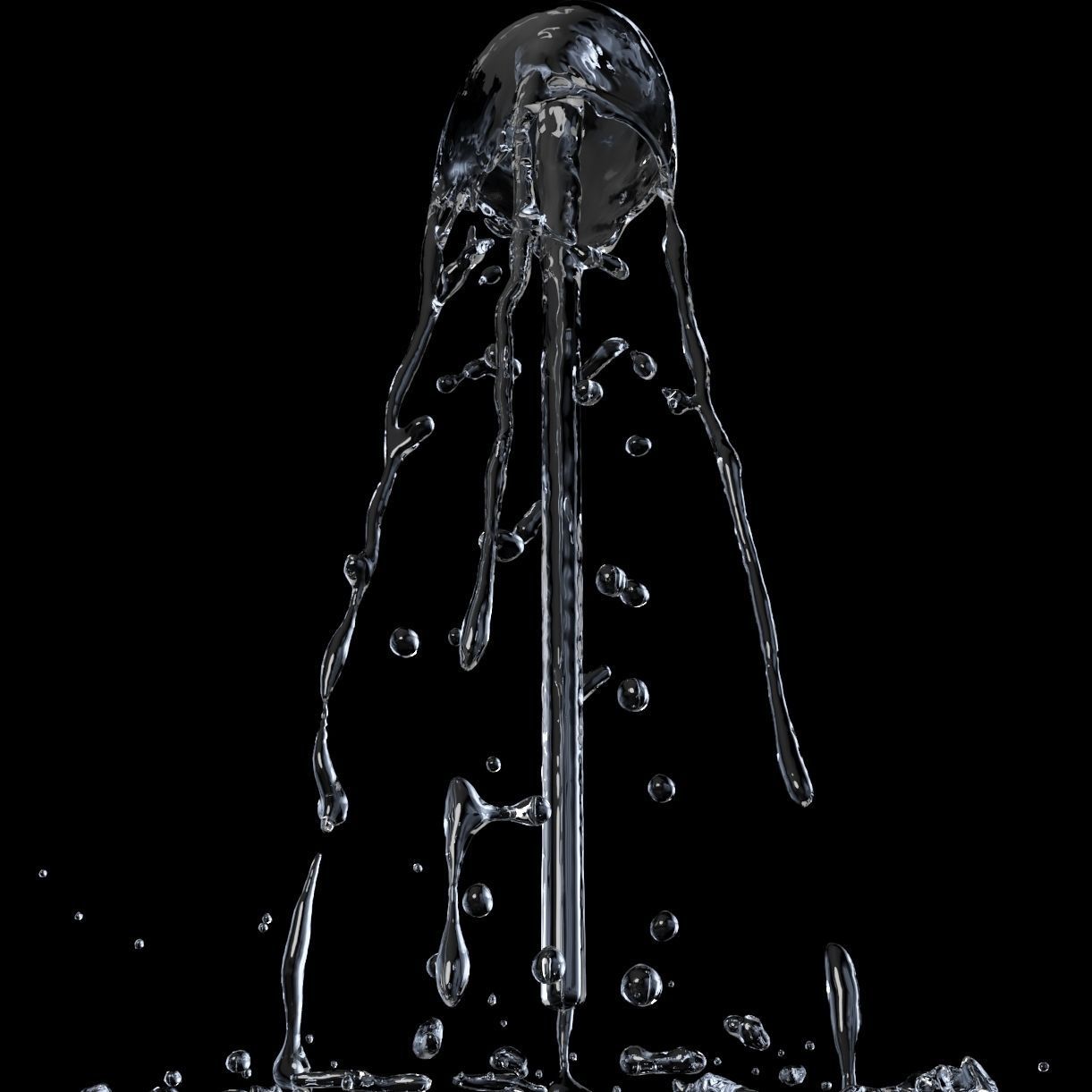Animated splashing fountain water simulation 3D model animated | CGTrader