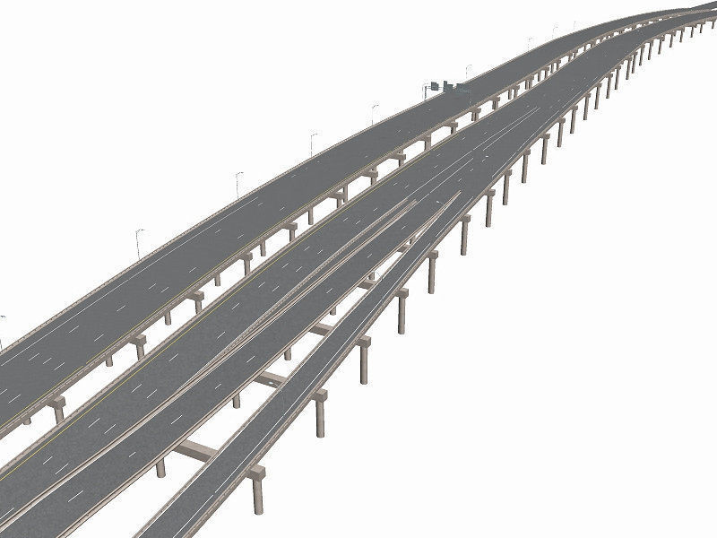 Freeway Section 3D model | CGTrader