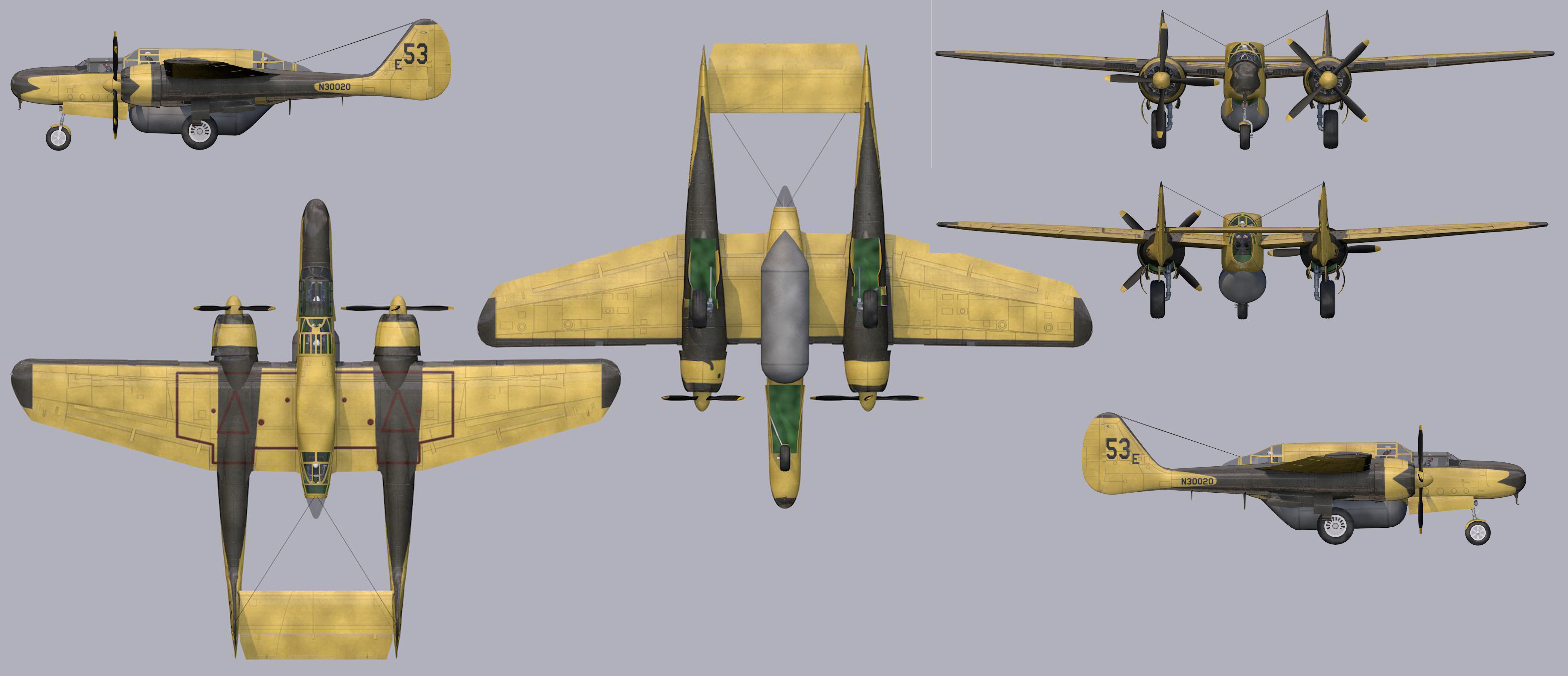 Northrop P-61 Fire Bomber 3D model | CGTrader