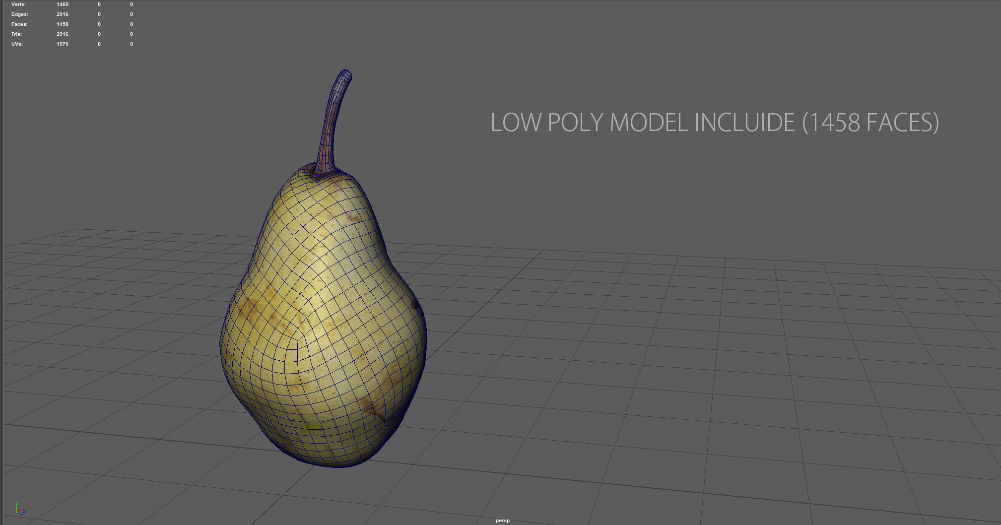 3D model Yellow Pear VR / AR / low-poly | CGTrader