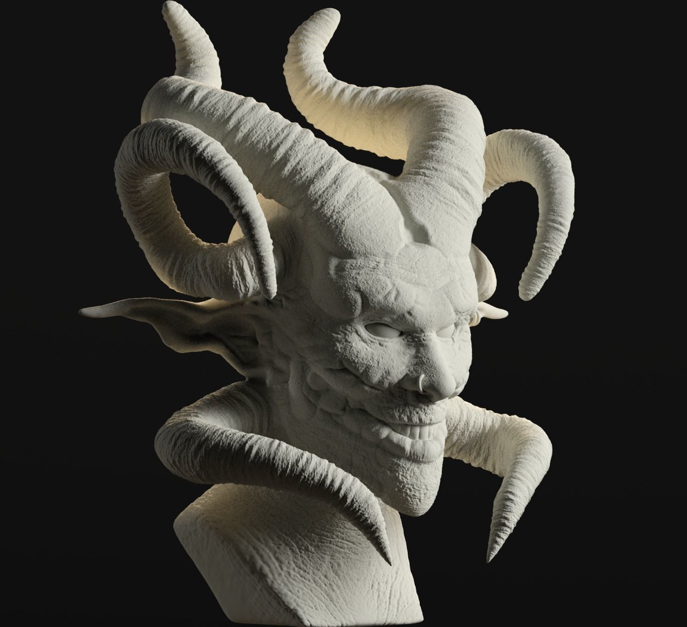 Devil statue of demon with horns 3D model 3D printable | CGTrader
