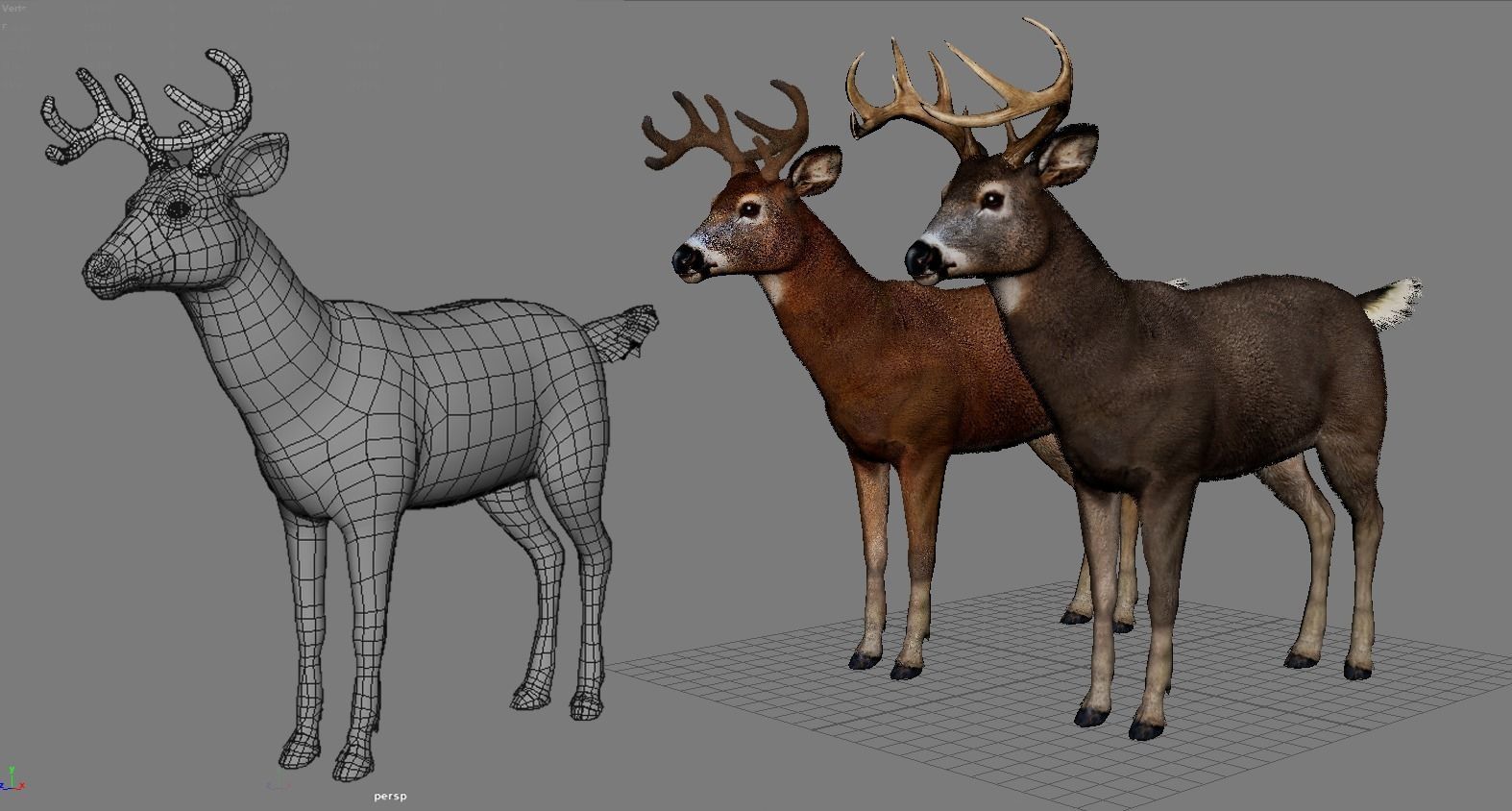3D model White tailed Buck Rig for Realtime Games and Cinematics VR ...