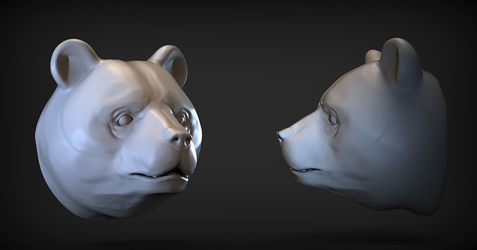 Panda head 3D model 3D printable | CGTrader