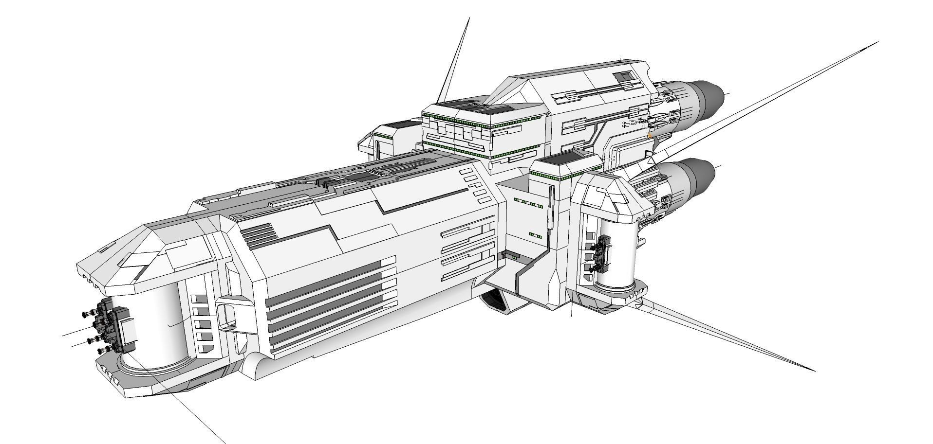 215-class Corvette Spaceship 3D model | CGTrader