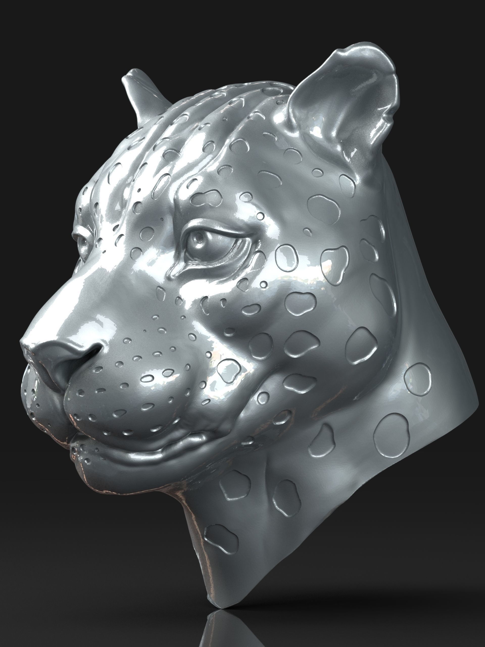 Leopard Head 3D model 3D printable | CGTrader