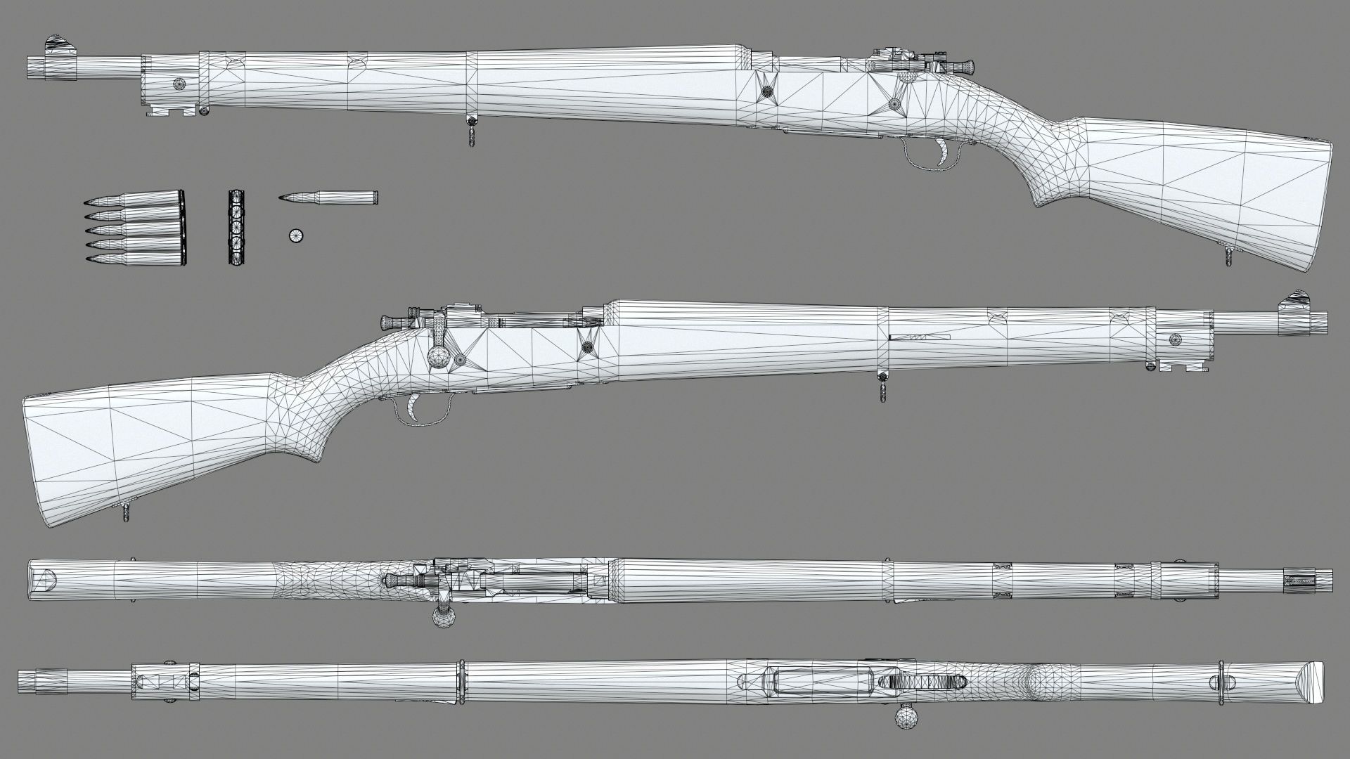 3D model Springfield M1903 Sniper rifle VR / AR / low-poly rigged ...