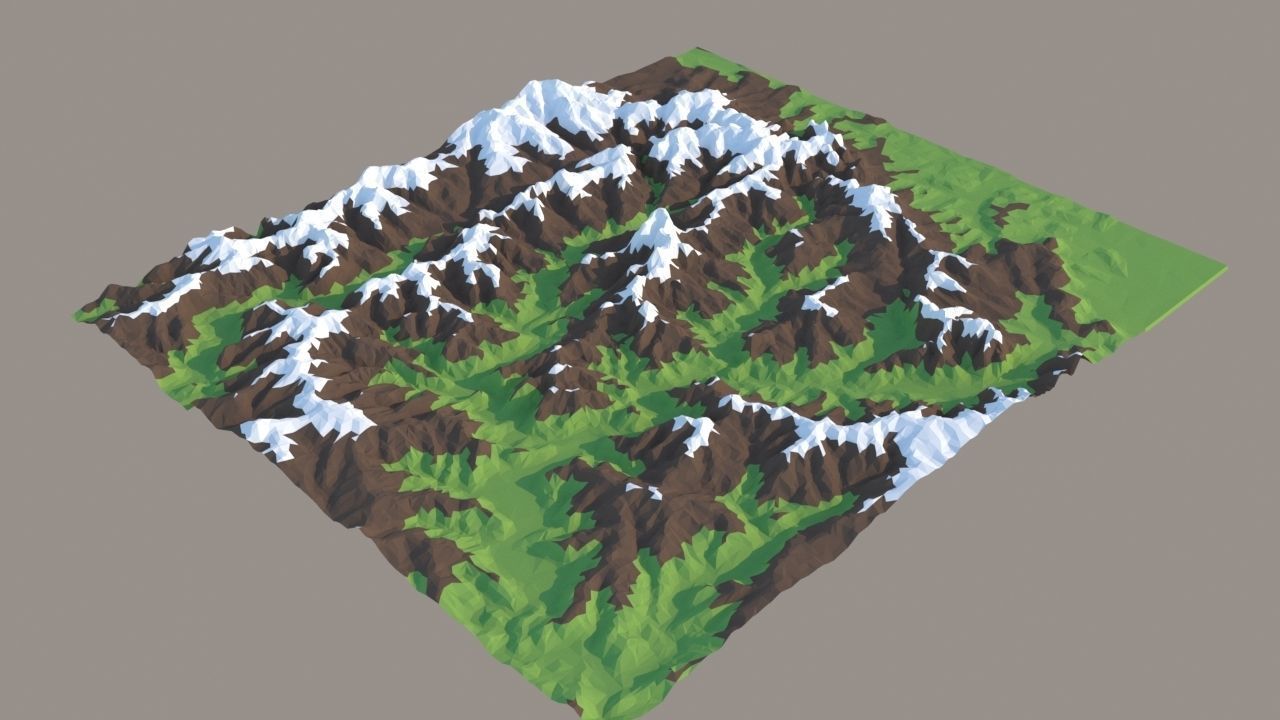 3D model Mountain Low-poly 3D model VR / AR / low-poly | CGTrader