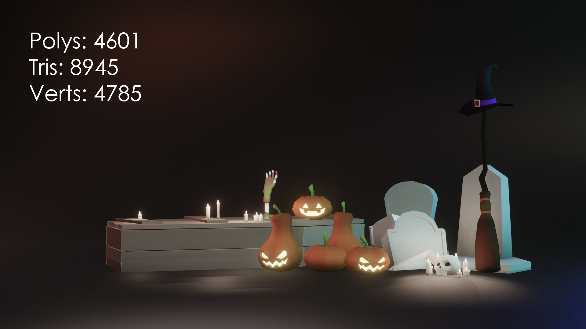 3D model Halloween Low Poly set VR / AR / low-poly | CGTrader