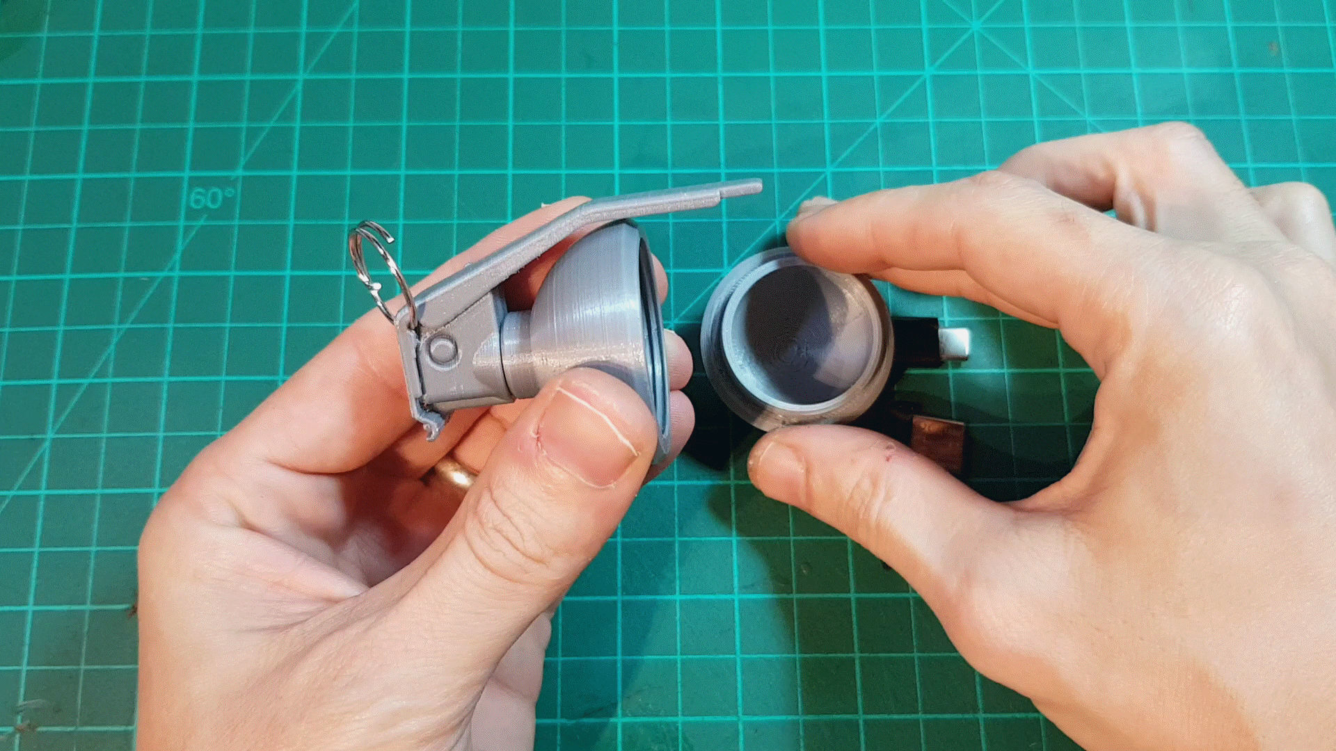 HAND GRENADE CONTAINER KEY CHAIN 3D model 3D printable | CGTrader