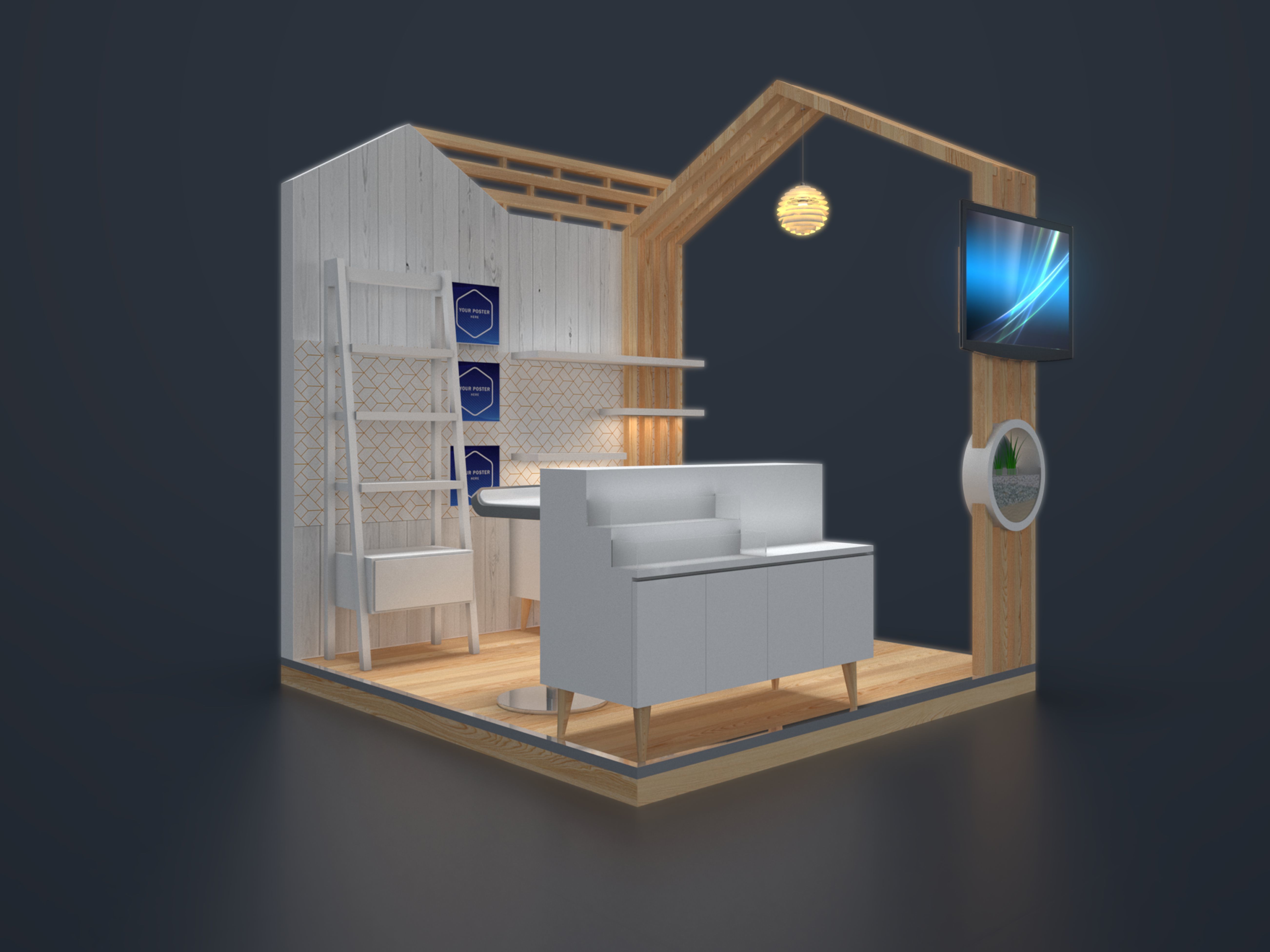 Exhibition booth 3D model 2x2m 002 3D model | CGTrader