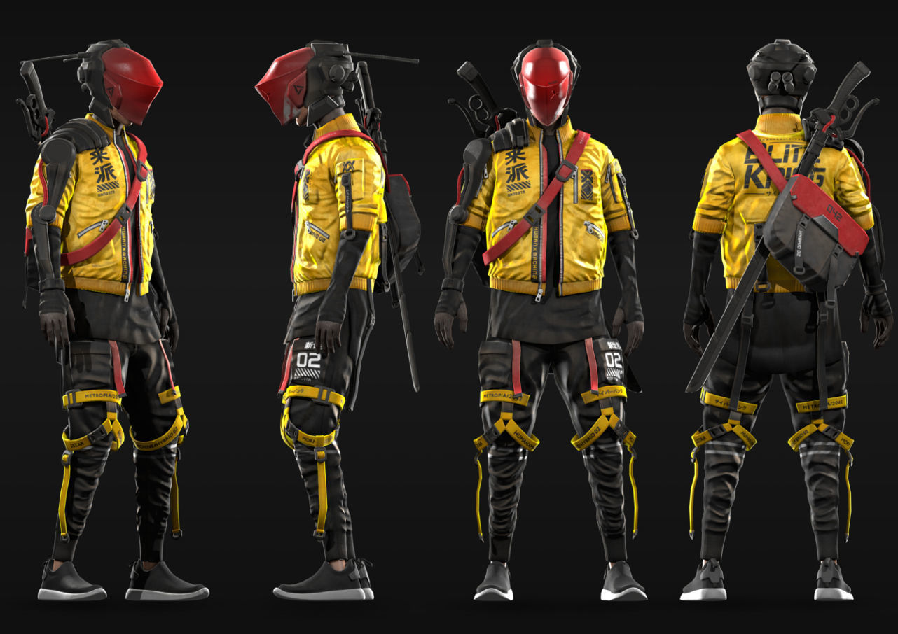 3D model Cyberpunk Mercenary Character VR / AR / low-poly rigged | CGTrader