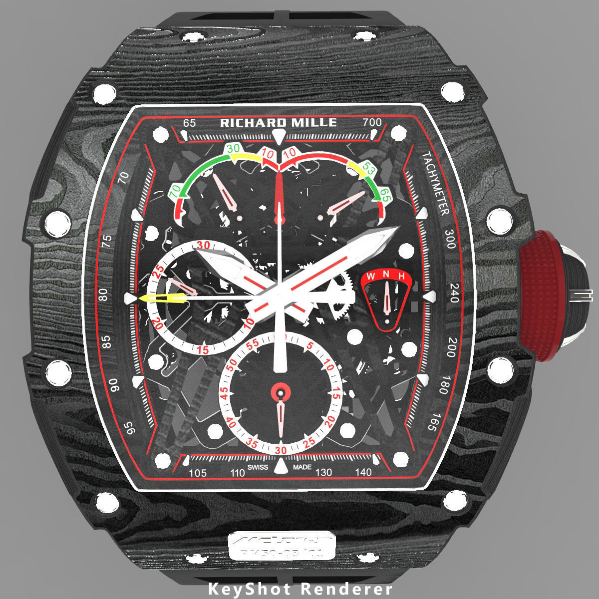 Richard Mille RM 50-03 Watch With Black Strap 3D model | CGTrader
