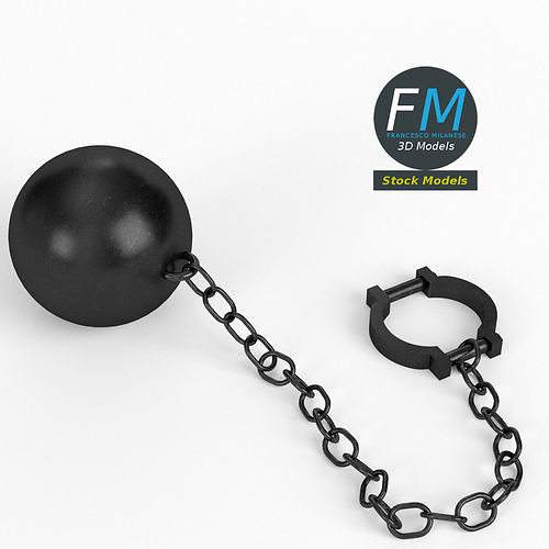 Ball and chain with shackle 3D model | CGTrader