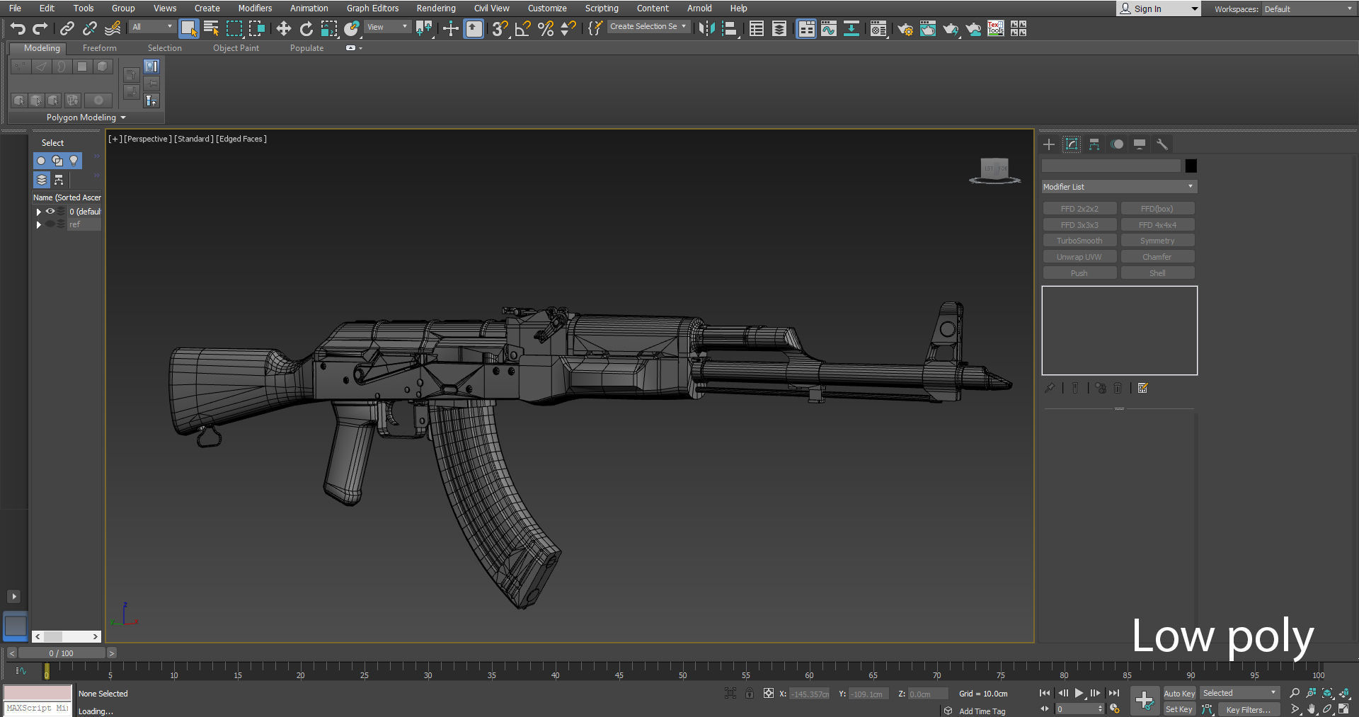 3D model Low poly AK-47 with high resolution model and PBR textures VR / AR / low-poly | CGTrader