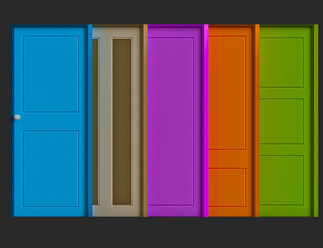3D model low poly doors 3d model pack for game VR / AR / low-poly ...