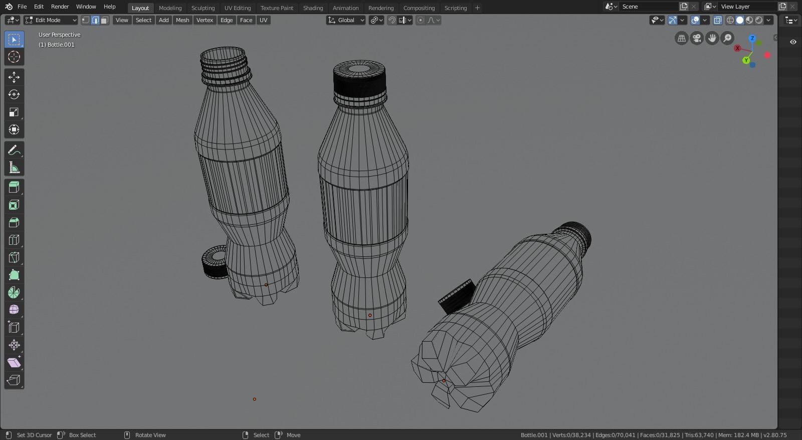 Plastic Bottle 3D Model - Low Poly free VR / AR / low-poly 3D model ...
