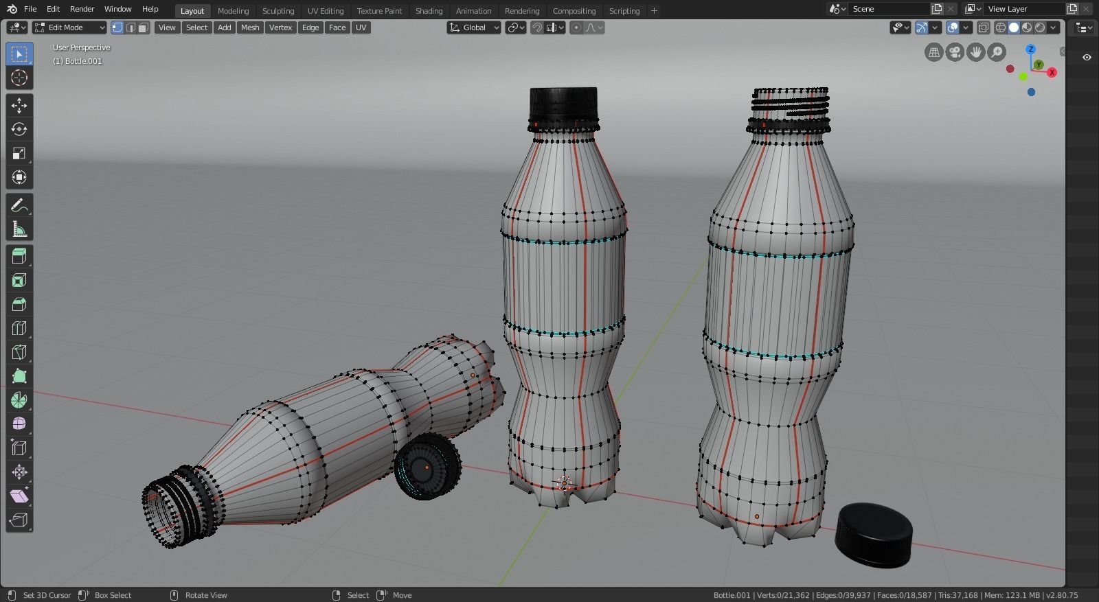 Plastic Bottle 3D Model - Low Poly free VR / AR / low-poly 3D model ...