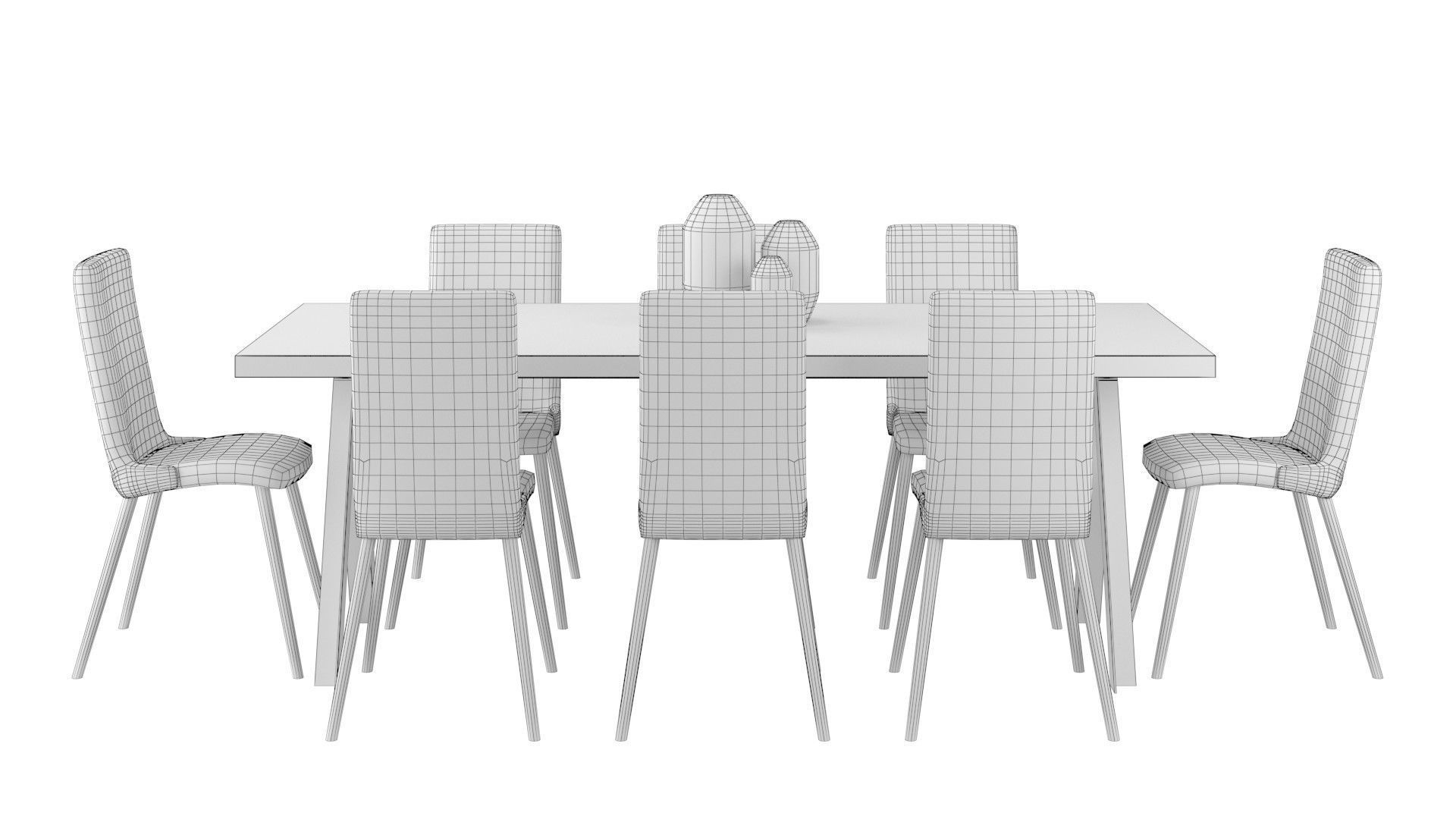 3D model Dining B - Velvet and Timber VR / AR / low-poly | CGTrader