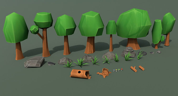 3D model Tree Forest Low Poly VR / AR / low-poly | CGTrader