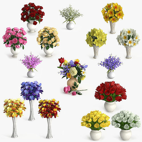 Bouquet Flowers Collection | CGTrader
