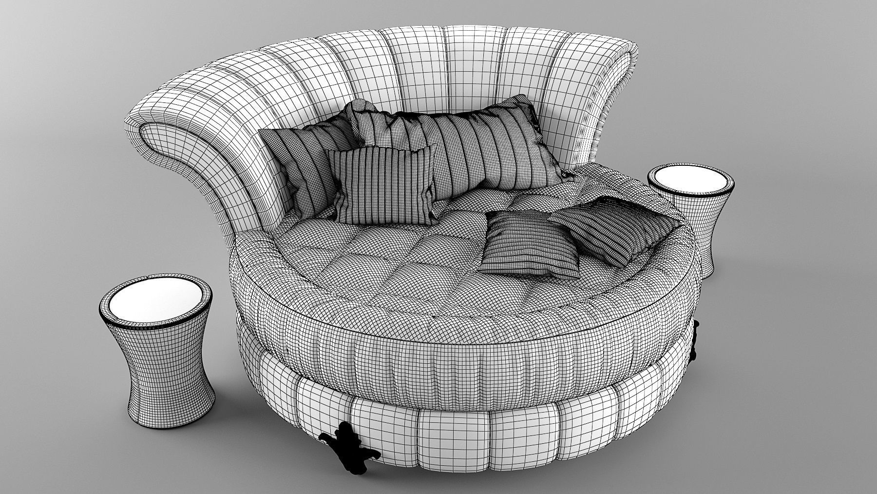 Circular Bed 3D model | CGTrader