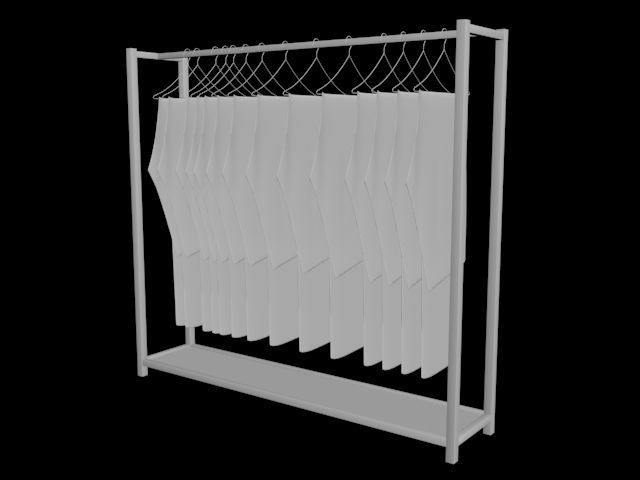 folded hanging jeans pants trousers rack 3D model | CGTrader