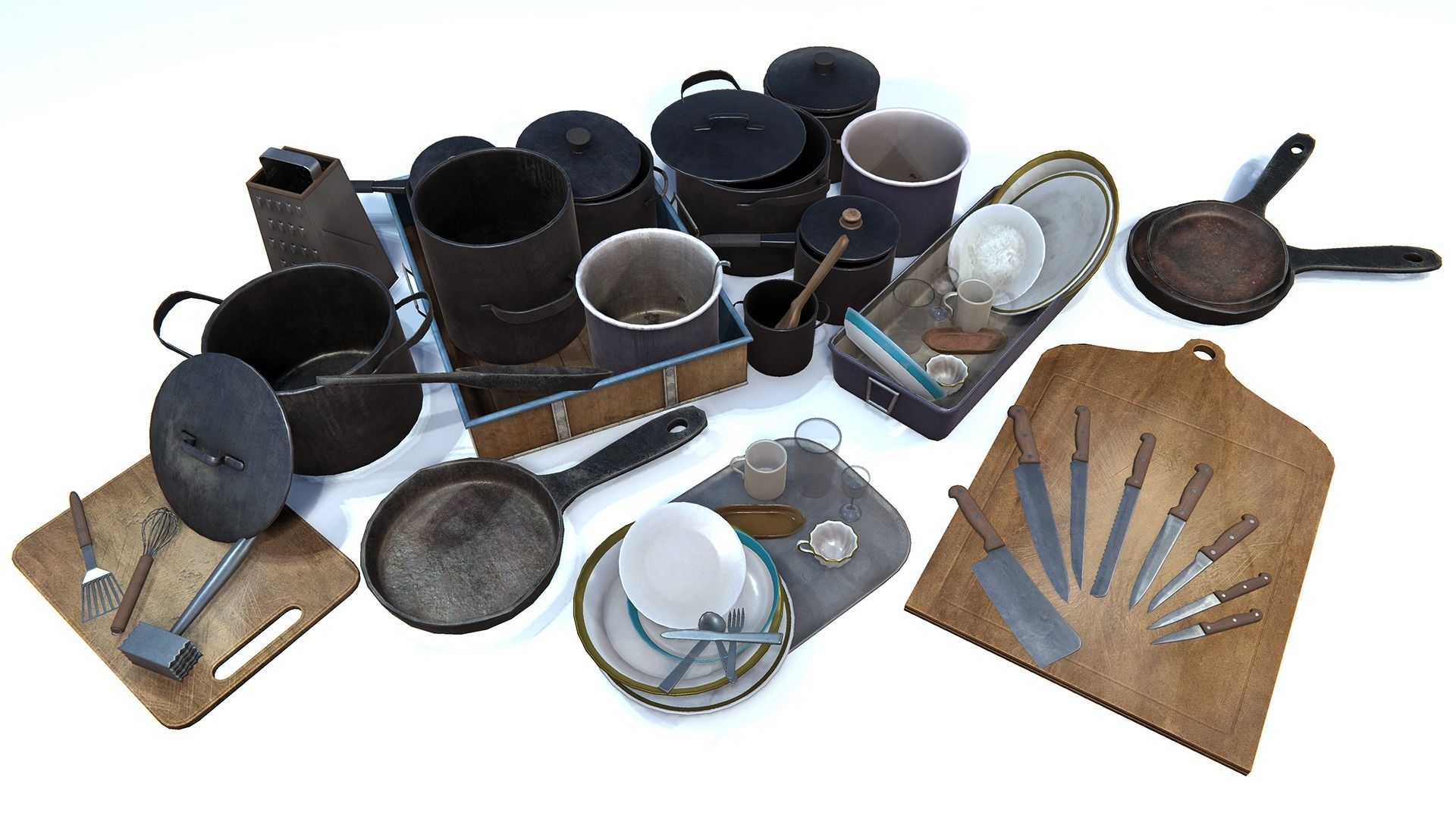 3D model Restaurant Kitchen Set VR / AR / low-poly | CGTrader