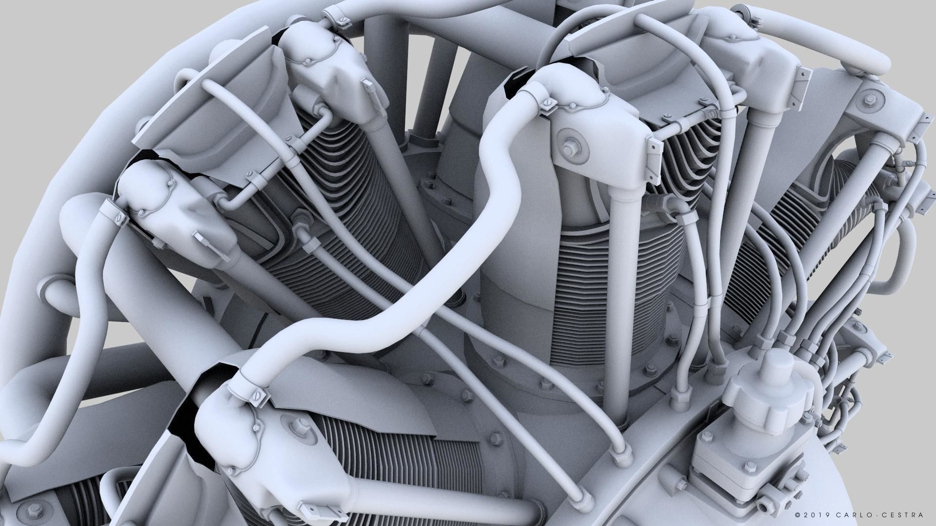 R-1830 Twin Wasp Aircraft Engine 3D model | CGTrader