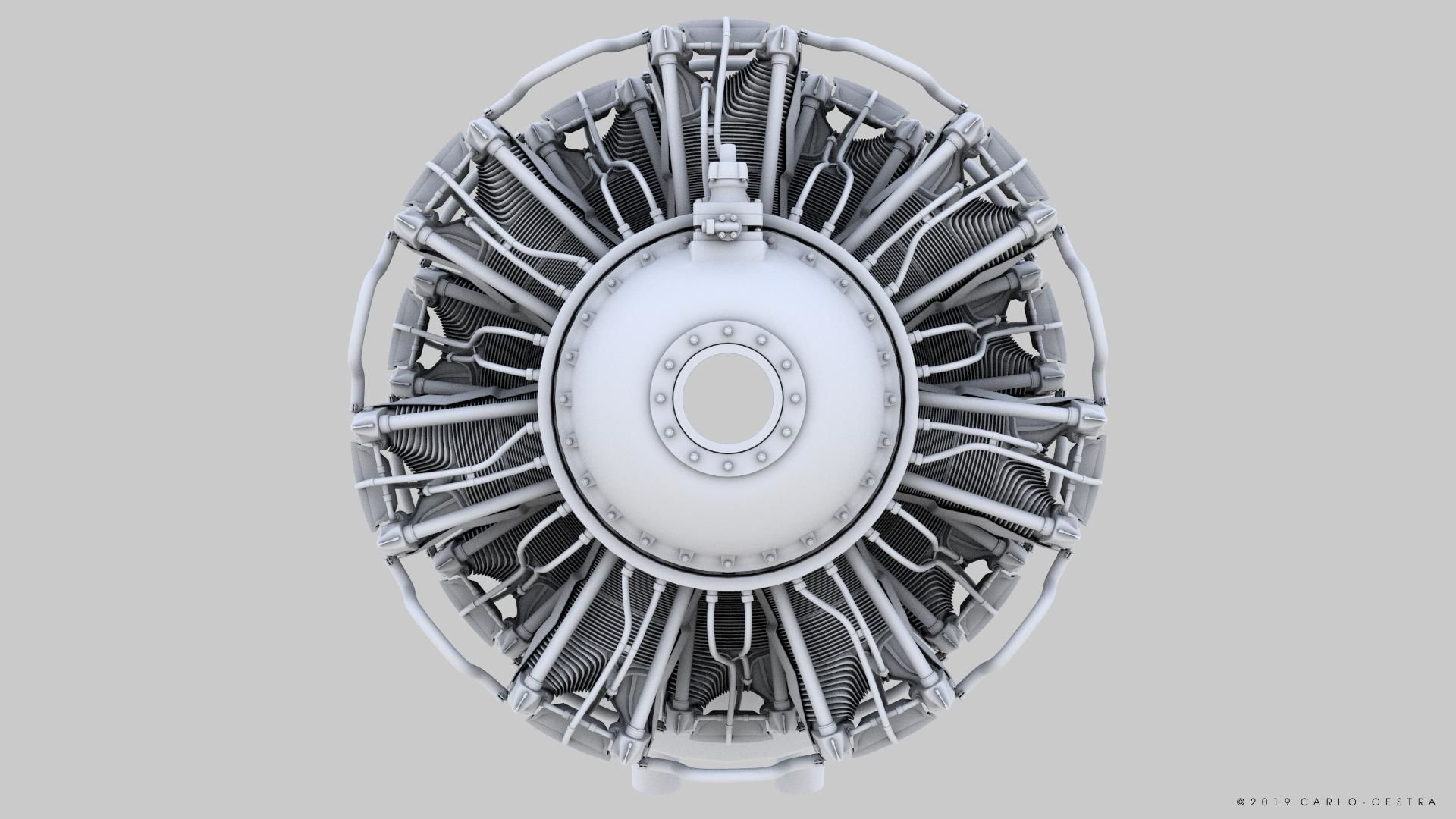 R-1830 Twin Wasp Aircraft Engine 3D model | CGTrader