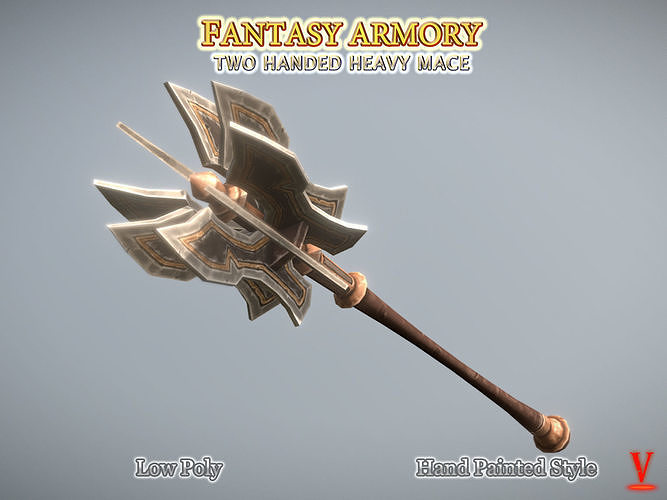 3D model Fantasy Armory - Two-Handed Heavy Mace VR / AR / low-poly ...
