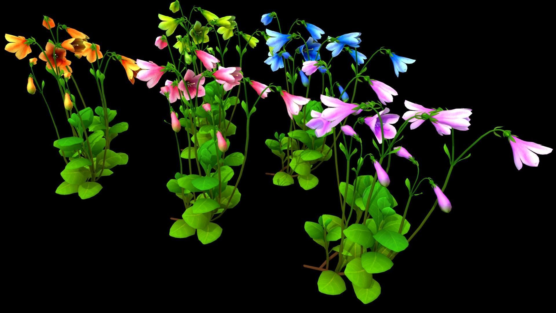 3D model Flower Linnaea Borealis VR / AR / low-poly | CGTrader