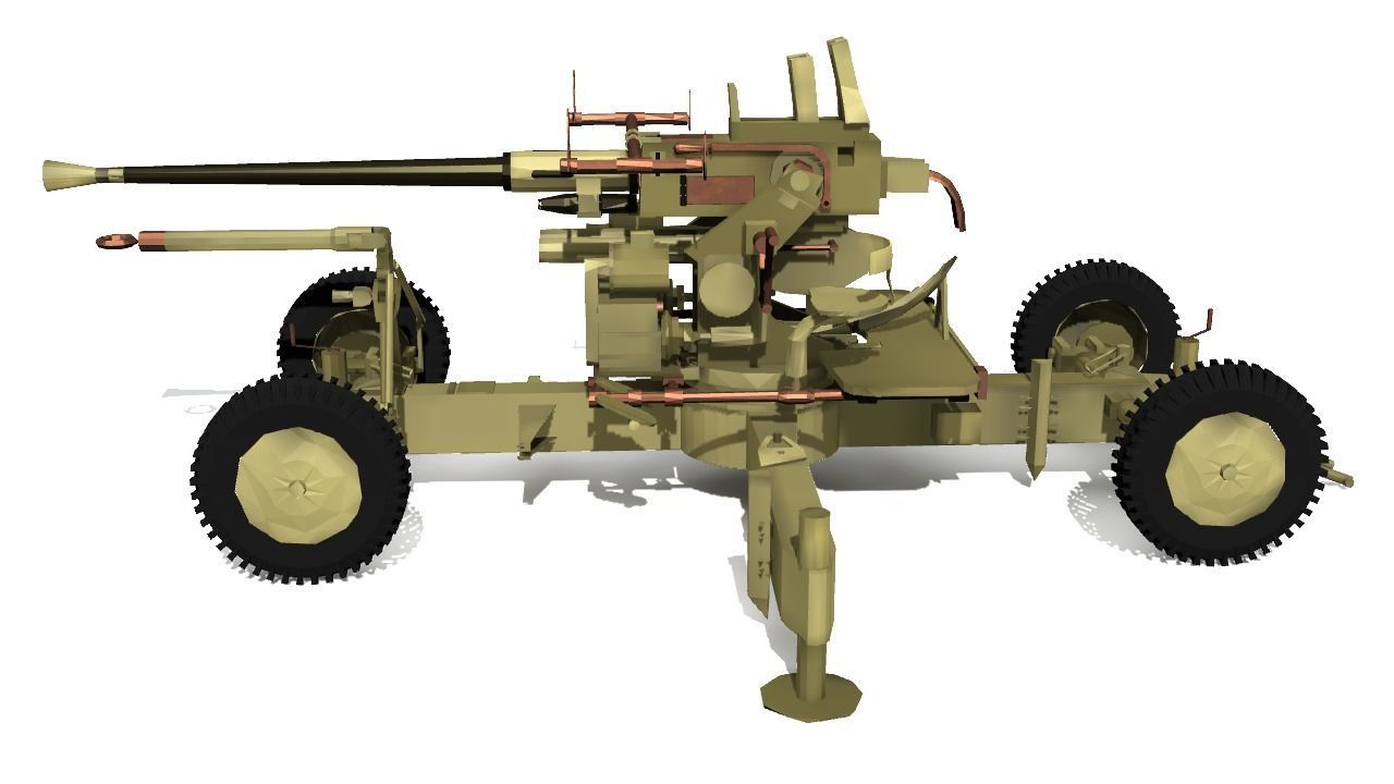 3D model Bofors 40 mm AA Gun VR / AR / low-poly | CGTrader