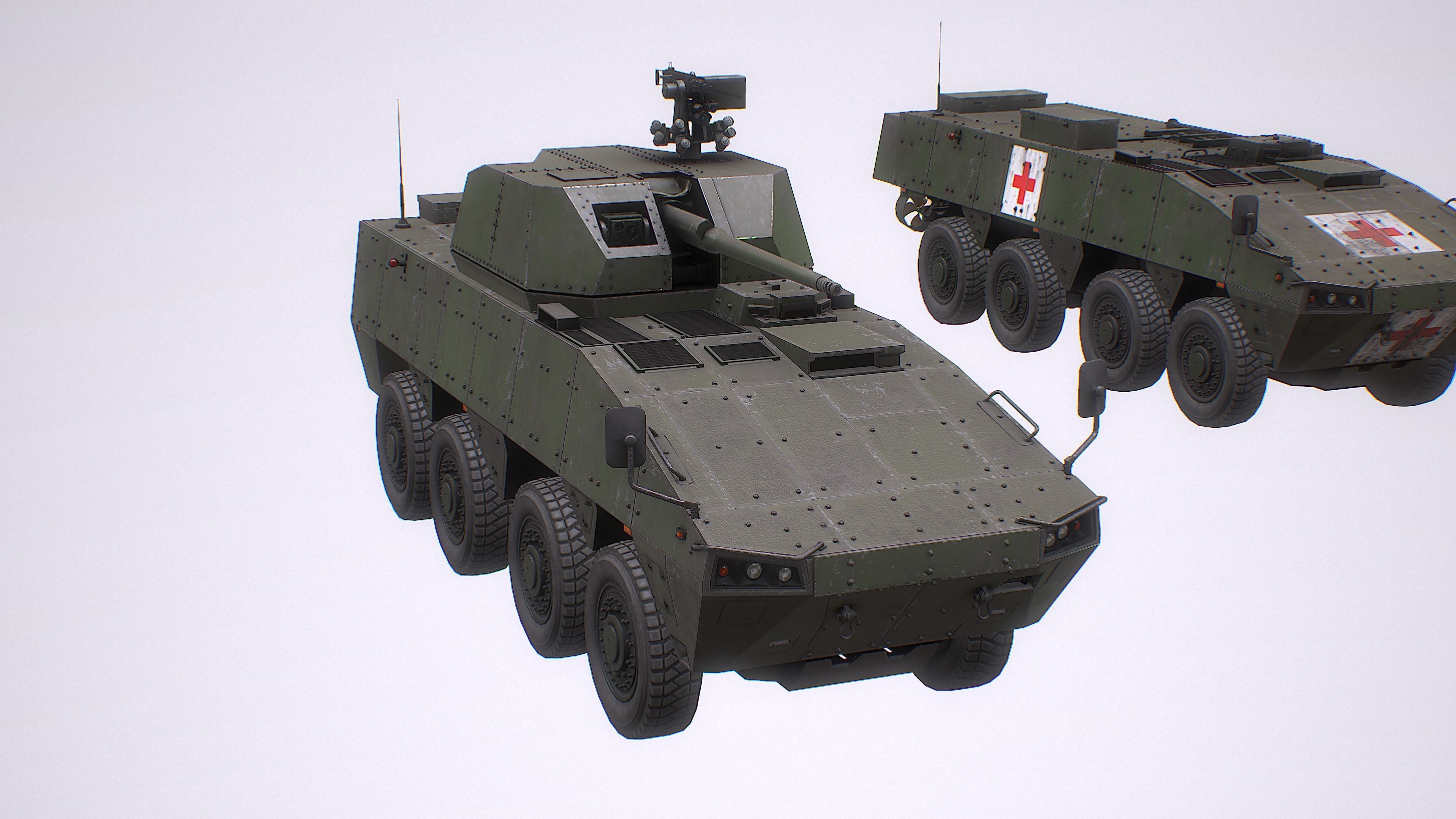 3D model APC Patria AMV 8x8 Modular Pack VR / AR / low-poly | CGTrader