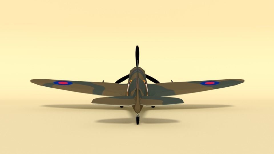 3D model Low Poly Cartoon Supermarine Spitfire MKII Airplane VR / AR ...