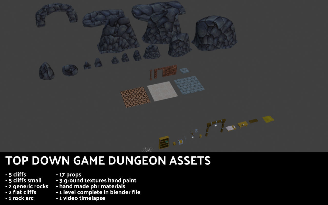 3D model Top Down Game assets stilized VR / AR / low-poly | CGTrader