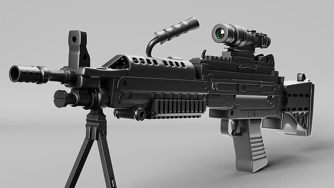 Gun 3d model assault rifle with scope 3D model | CGTrader