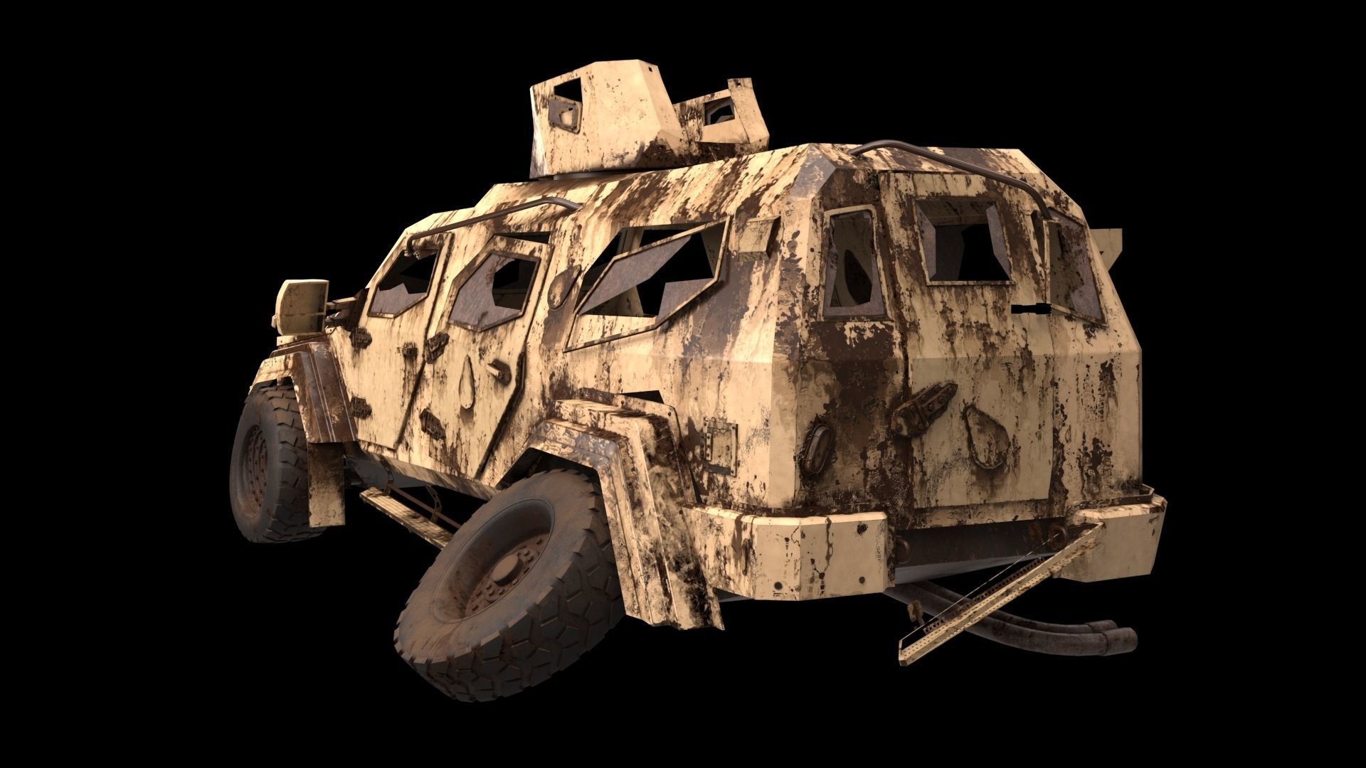 damaged Terradyne Gurkha lapv free VR / AR / low-poly 3D model | CGTrader