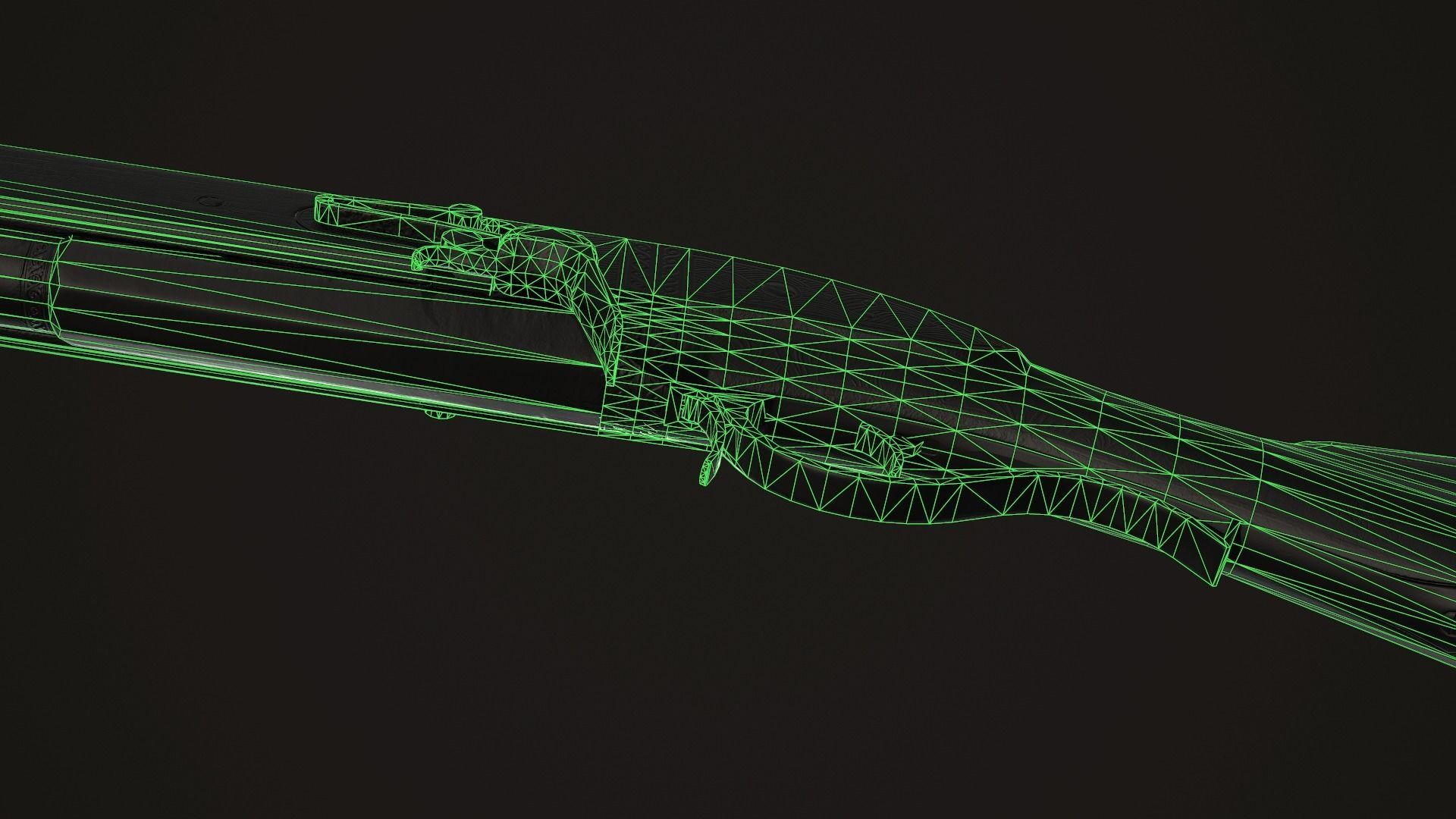 3D model Double-barreled Flintlock Rifle Dark VR / AR / low-poly | CGTrader