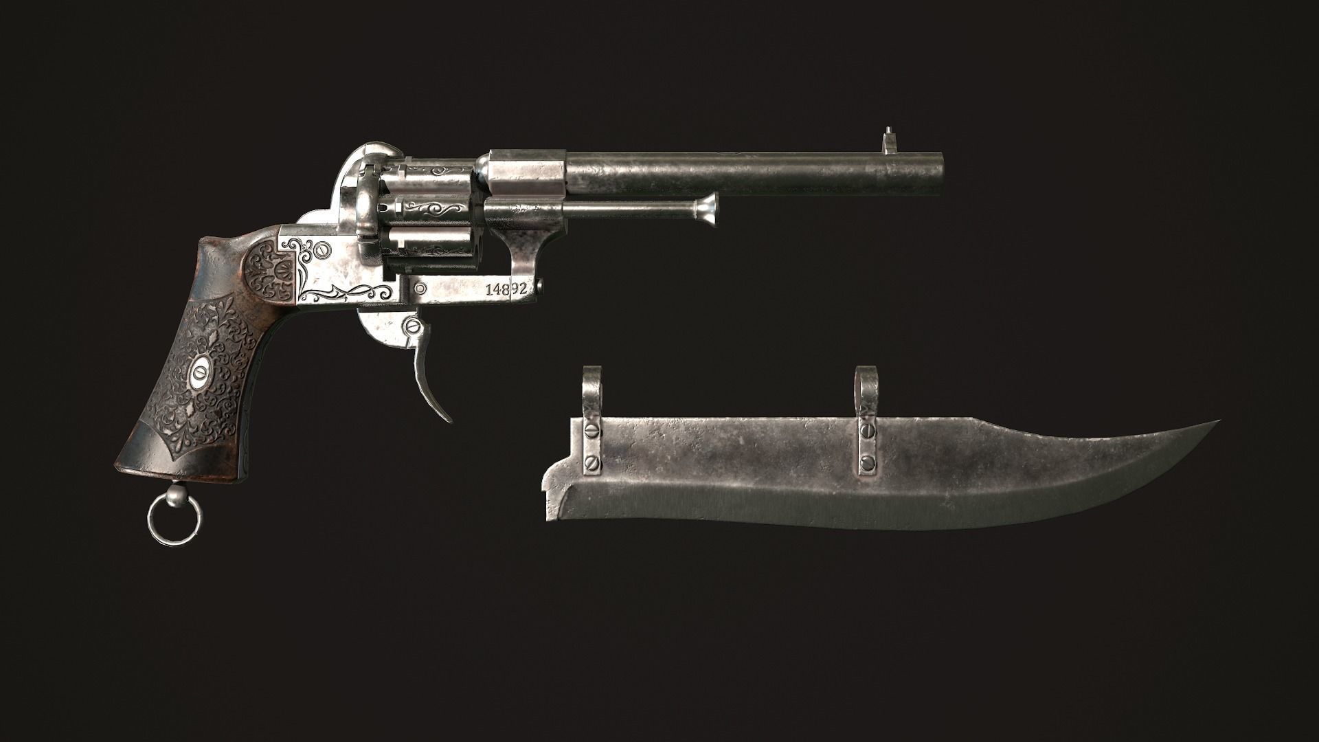 3D model Gunblade Revolver Steel VR / AR / low-poly | CGTrader