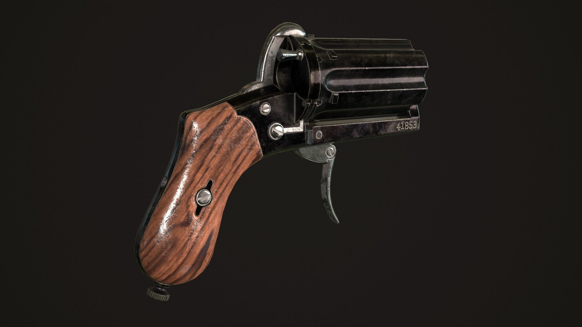 3D model Pepperbox Revolver Dark VR / AR / low-poly | CGTrader