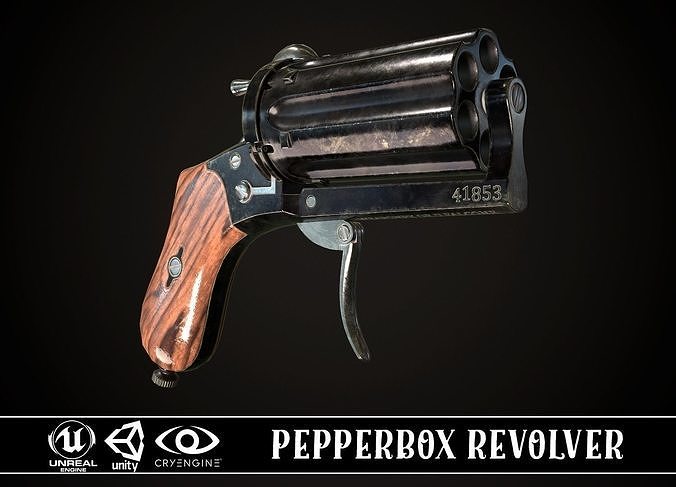 3D model Pepperbox Revolver Dark VR / AR / low-poly | CGTrader