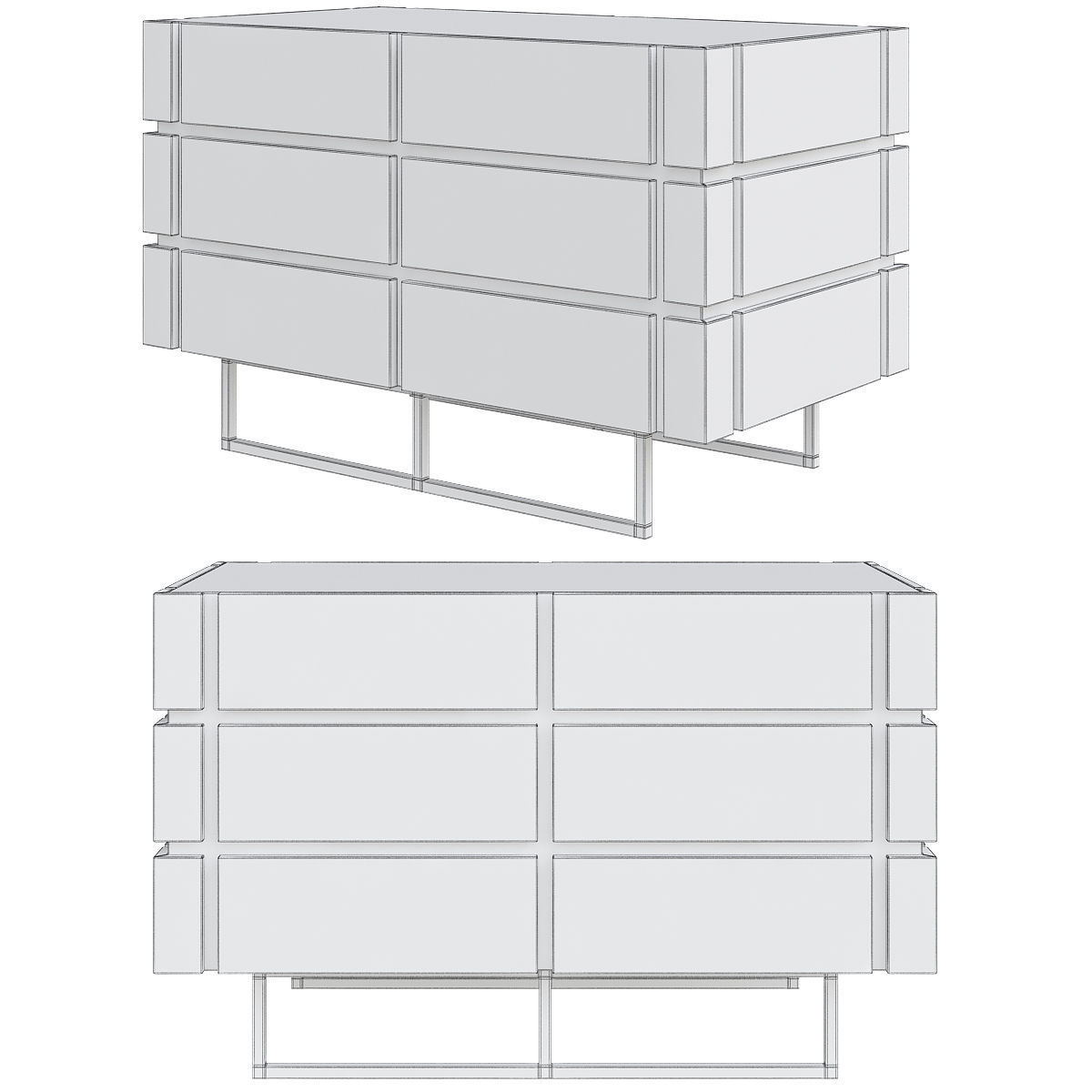 3D model Cheast of drawers low poly 3d model collection VR / AR / low ...